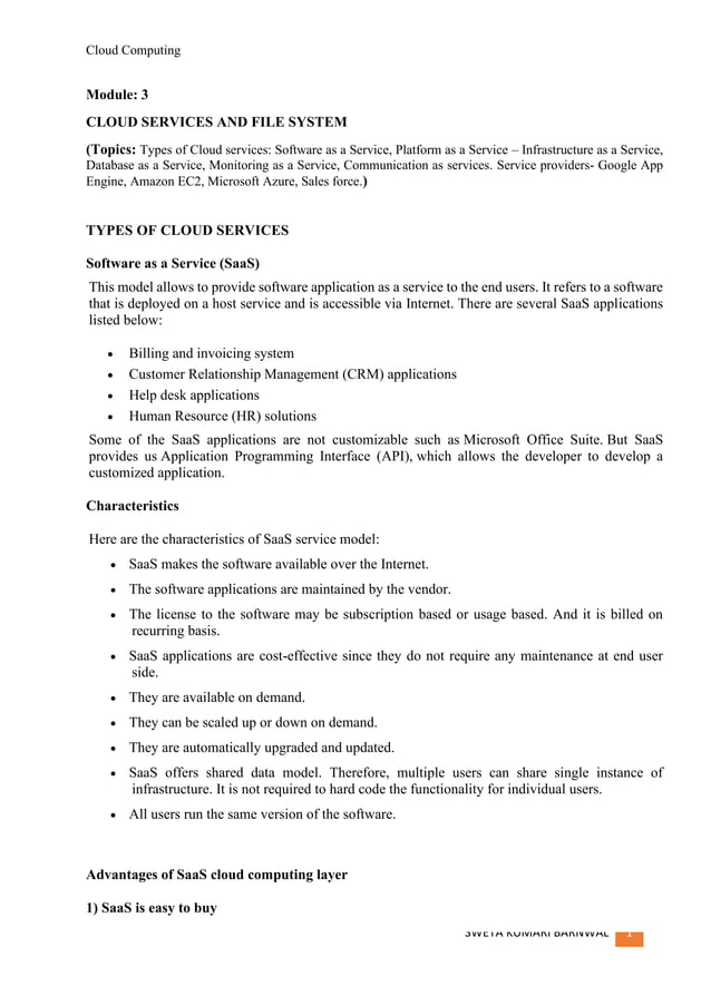 Cloud Computing Types and Benefits | PDF