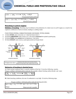 ENGINEERING CHEMISTRY: Module 3 [chemical fuels & solar cells] | PDF