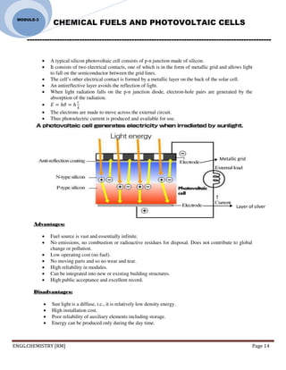 ENGINEERING CHEMISTRY: Module 3 [chemical fuels & solar cells] | PDF