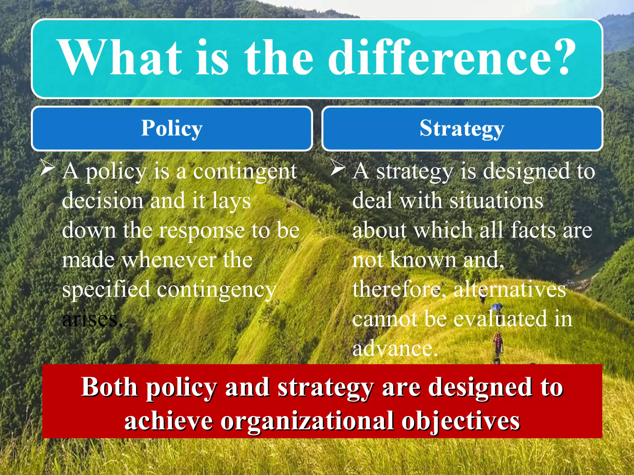 Vision, Mission, Goals & Policy Setting | PPT