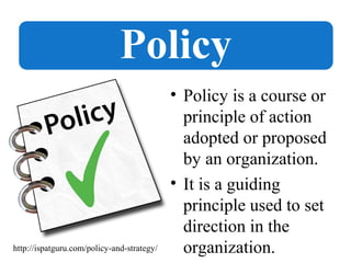 Vision, Mission, Goals & Policy Setting | PPT