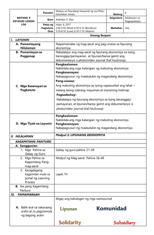 ESP 9 MODYUL 3 | DOCX