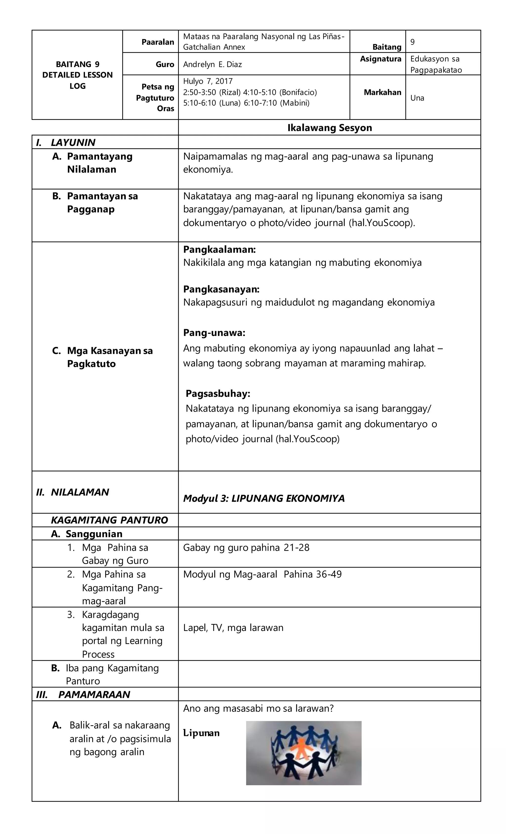 ESP 9 MODYUL 3 | DOCX