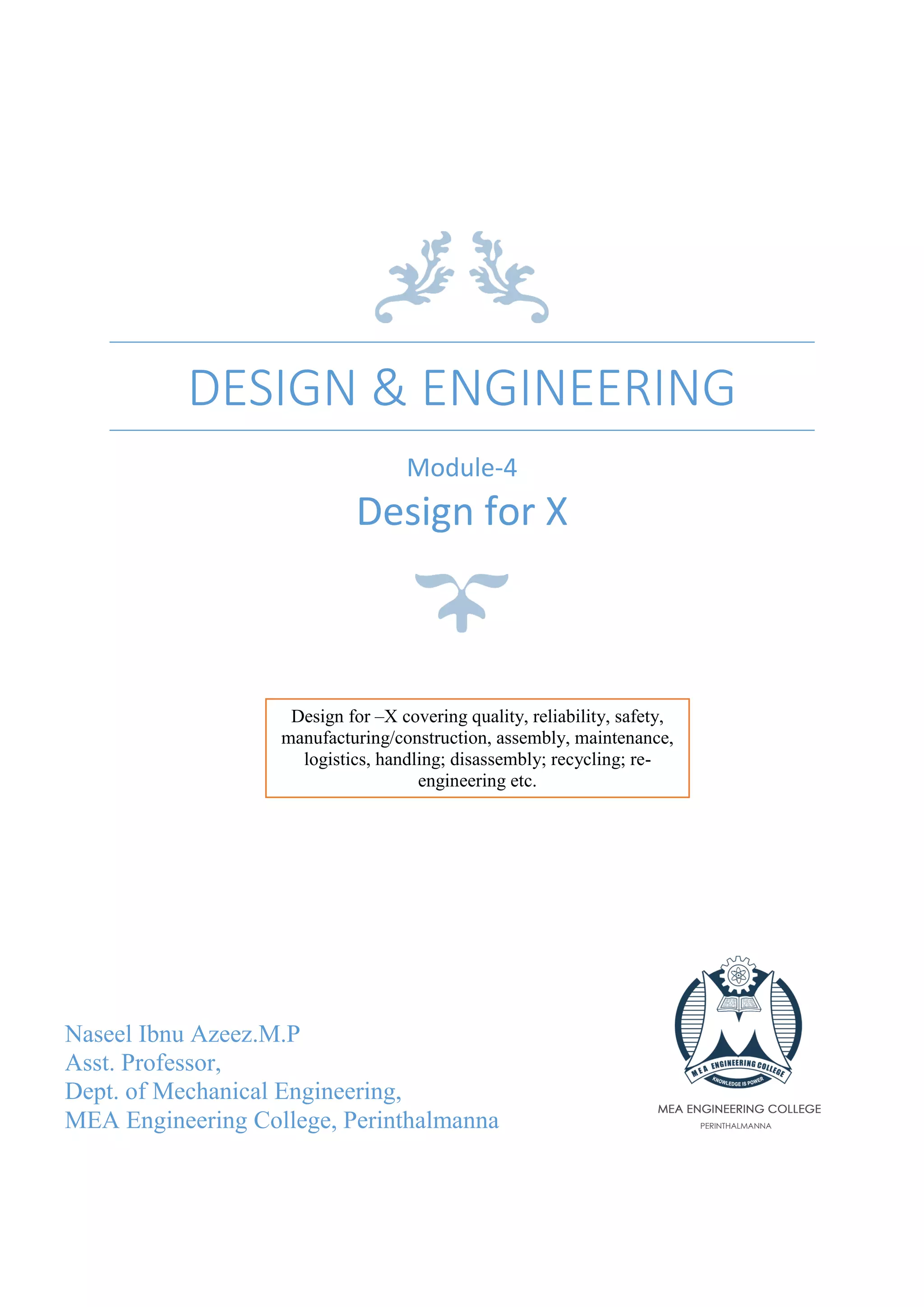 Module 4: Design For X | PDF