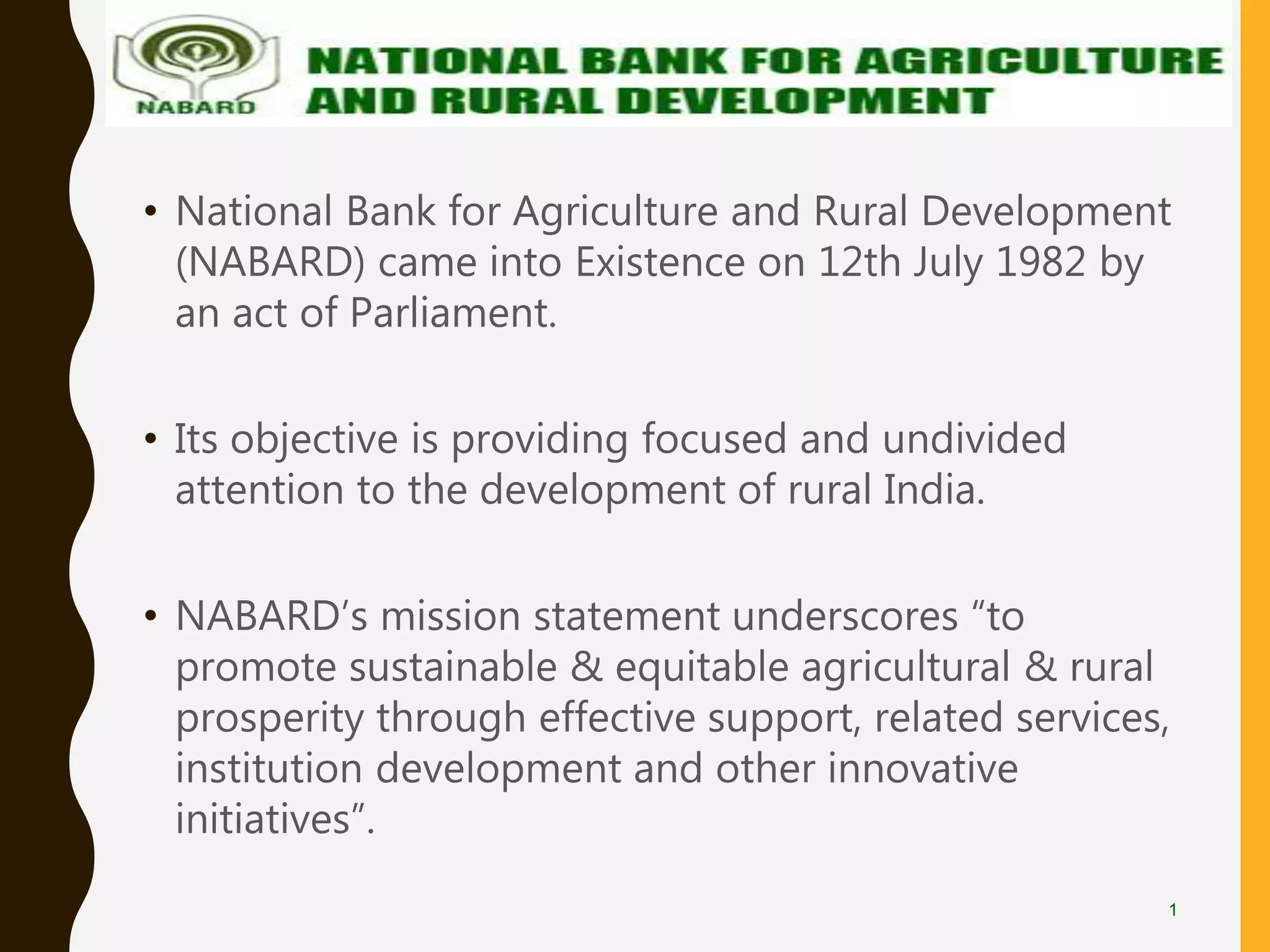 National Bank for Agriculture and Rural Development (NABARD) | PPTX