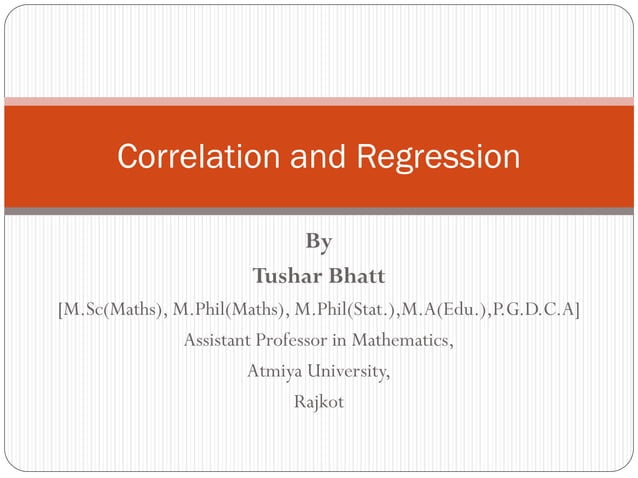 Correlation and Regression | PDF