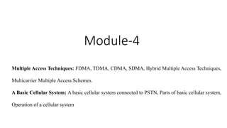 Multiple Access Techniques: FDMA, TDMA, CDMA, SDMA, Hybrid Multiple Access | PPT