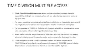 Multiple Access Techniques: FDMA, TDMA, CDMA, SDMA, Hybrid Multiple Access | PPT