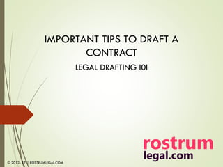 Module 4 Important Tips to Draft a Contract | PPT