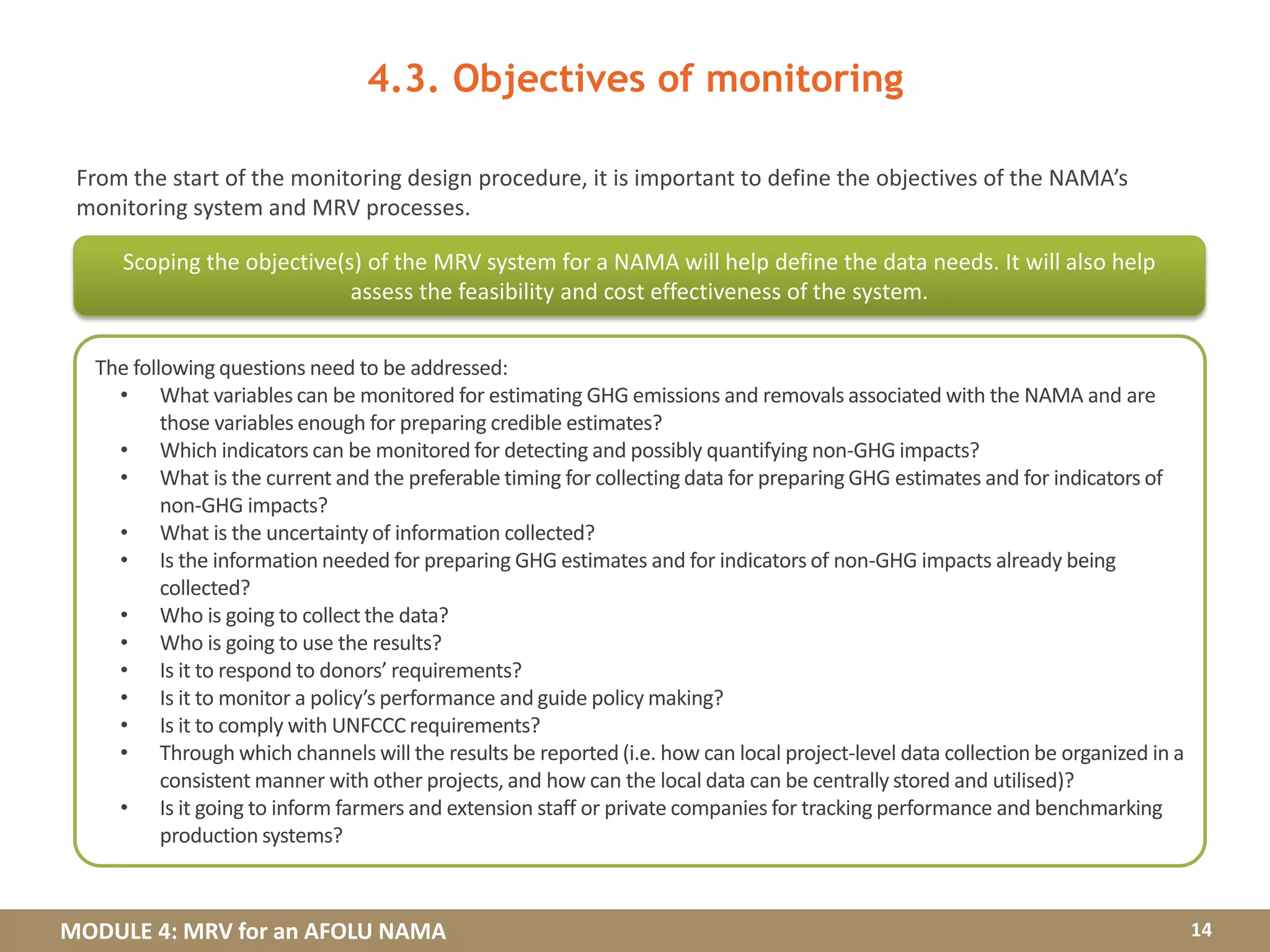 Module 4: Measurement, Reporting and Verification (MRV) for an AFOLU ...
