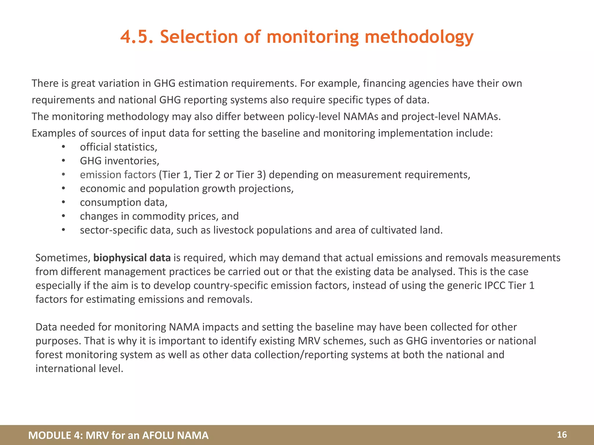 Module 4: Measurement, Reporting and Verification (MRV) for an AFOLU ...