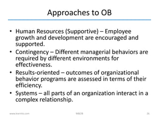 M&OB - Introduction to Organizational Behavior | PDF