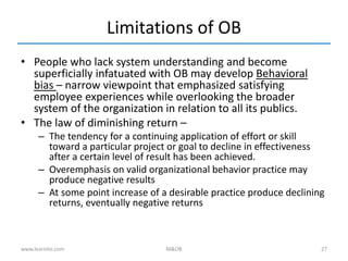 M&OB - Introduction to Organizational Behavior | PDF