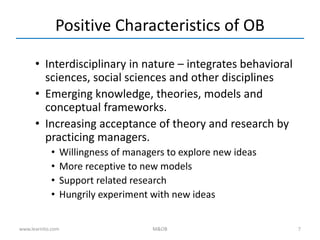 M&OB - Introduction to Organizational Behavior | PDF