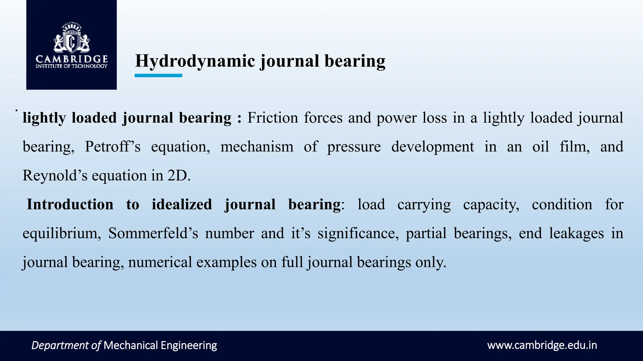 MODULE-4 Hydrodynamic journal bearing (1).pptx