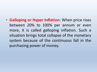 Inflation in Economics - Types, Properties, Methods to overcome | PPTX