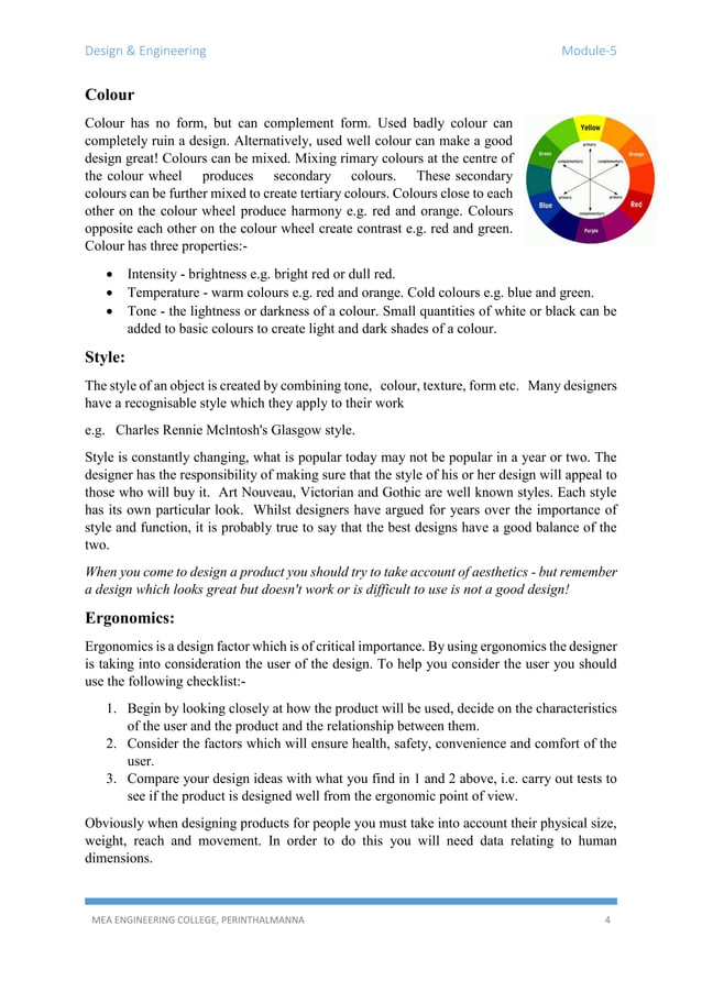 Design and Engineering-Module 5: User Centered and Product Centered Design, Cultural Influence ...