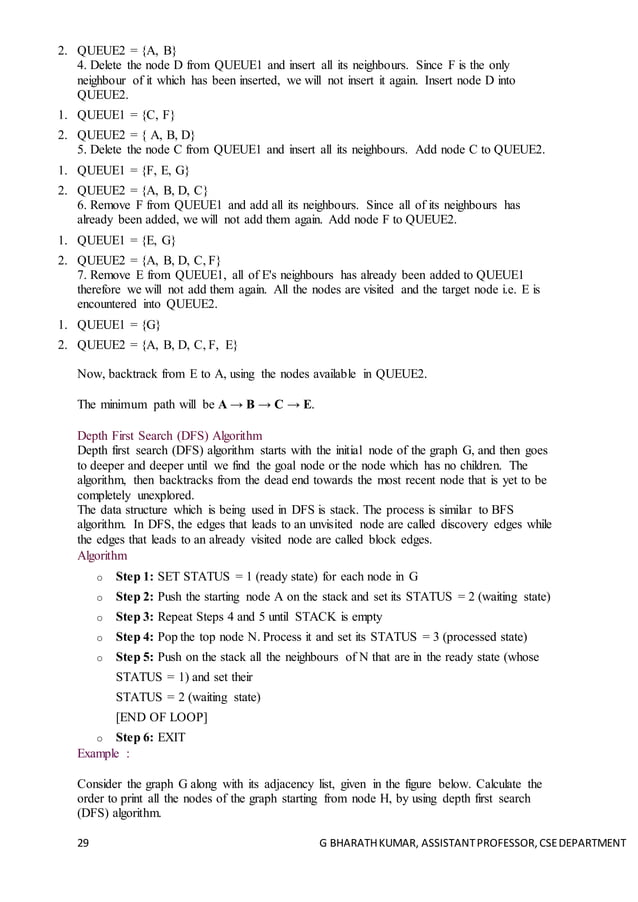 Trees And Graphs In Data Structures And Algorithms Docx Geology