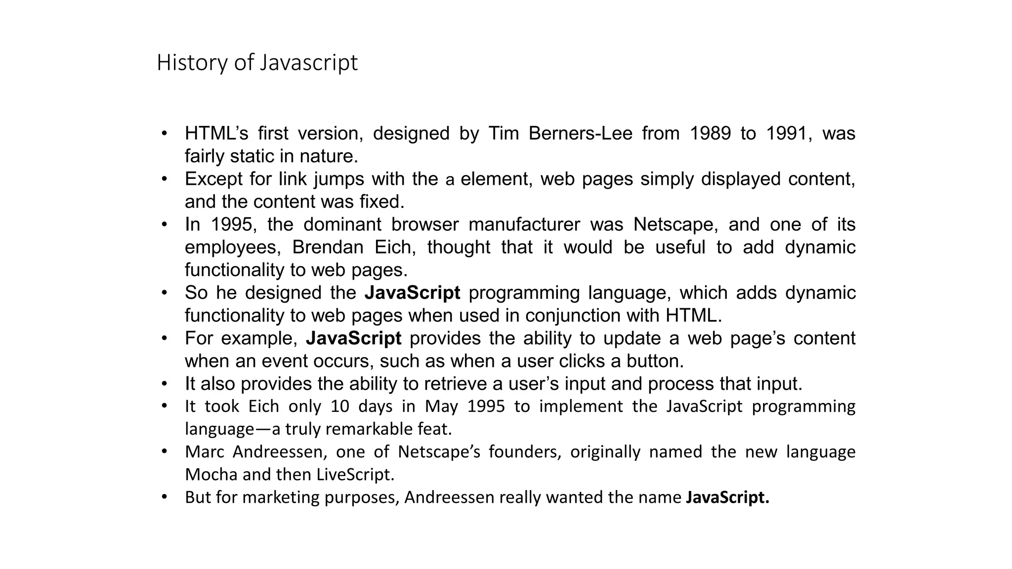 Introduction to JavaScript, functions, DOM | PPT Introduction to JavaScript, functions, DOM | PPT