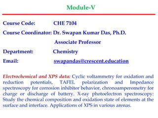 Electrochemical and XPs data and explanation | PPT