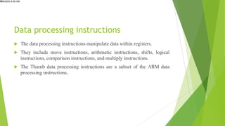 Arm instruction set and the thumb instructions | PDF