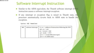 Arm instruction set and the thumb instructions | PDF