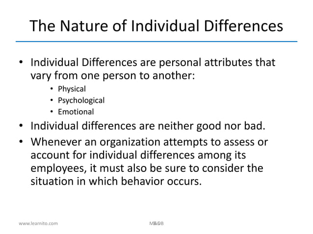 M&OB - Individual Behavior | PPT