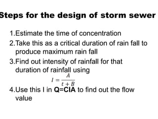 Design of storm sewer in Environmental Engineering | PPTX