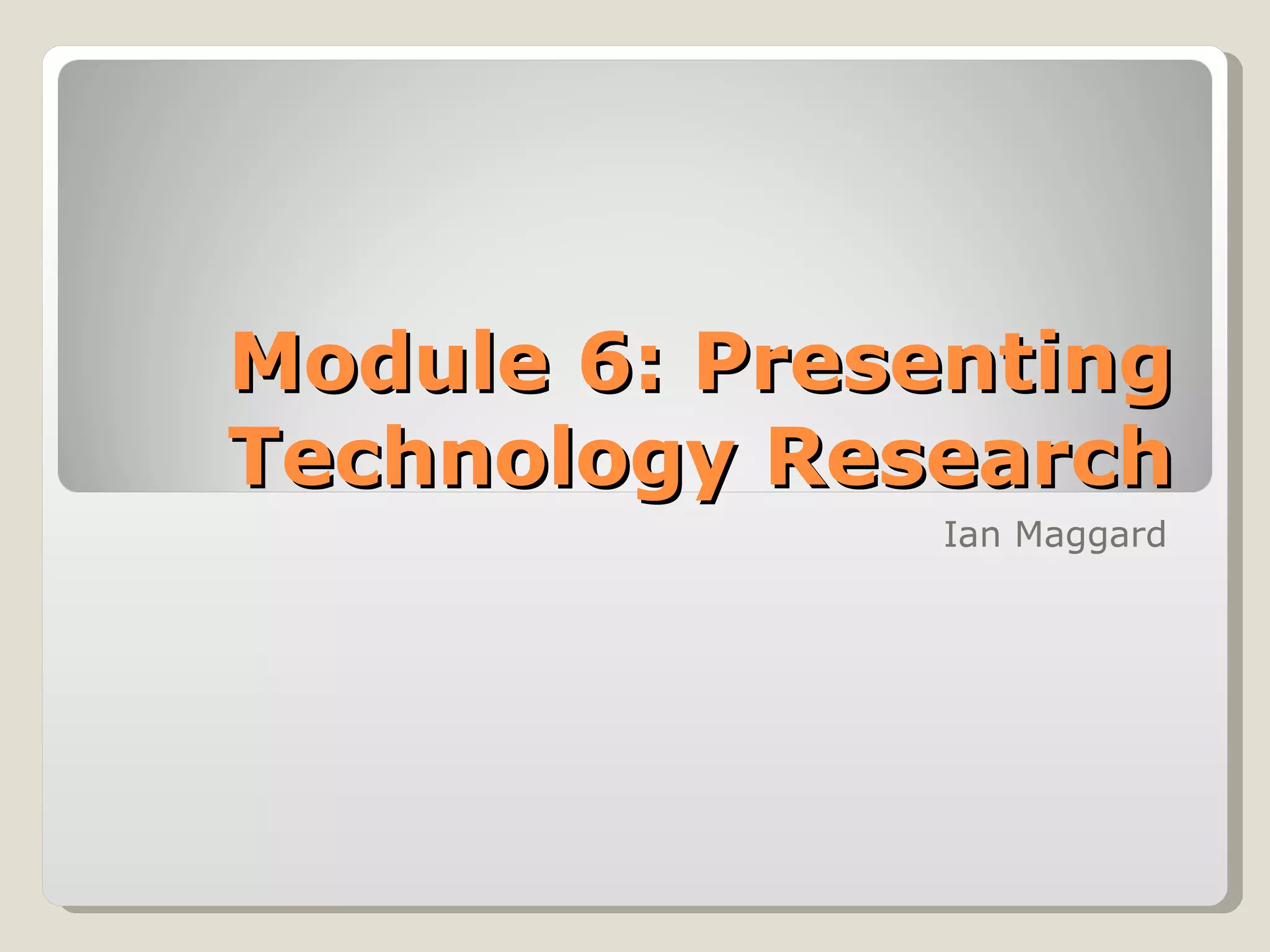 Module 6 | PPT