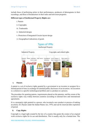 Design and Engineering-Module 6:Modular Design, Design Optimization, Internet of Things, IPR ...