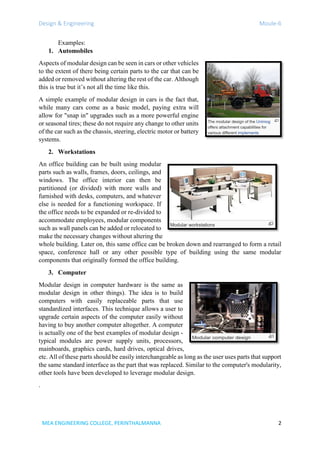 Design and Engineering-Module 6:Modular Design, Design Optimization ...