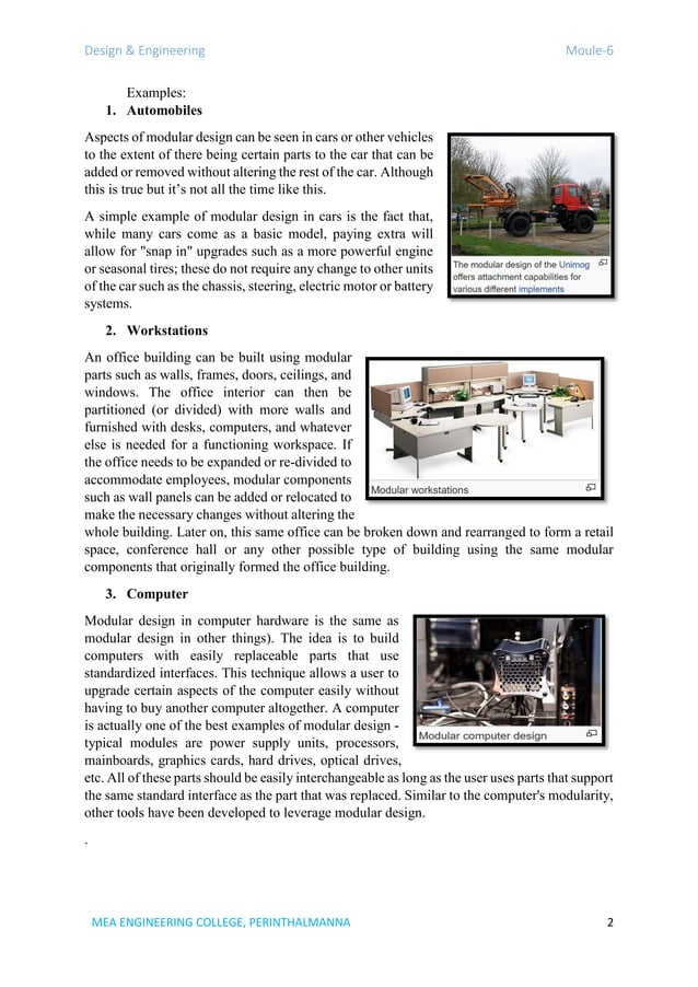 Design and Engineering-Module 6:Modular Design, Design Optimization, Internet of Things, IPR ...