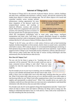 Design and Engineering-Module 6:Modular Design, Design Optimization, Internet of Things, IPR ...
