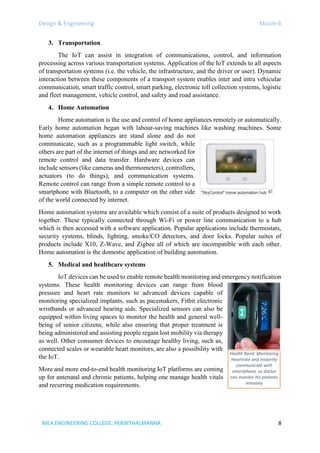 Design and Engineering-Module 6:Modular Design, Design Optimization, Internet of Things, IPR ...