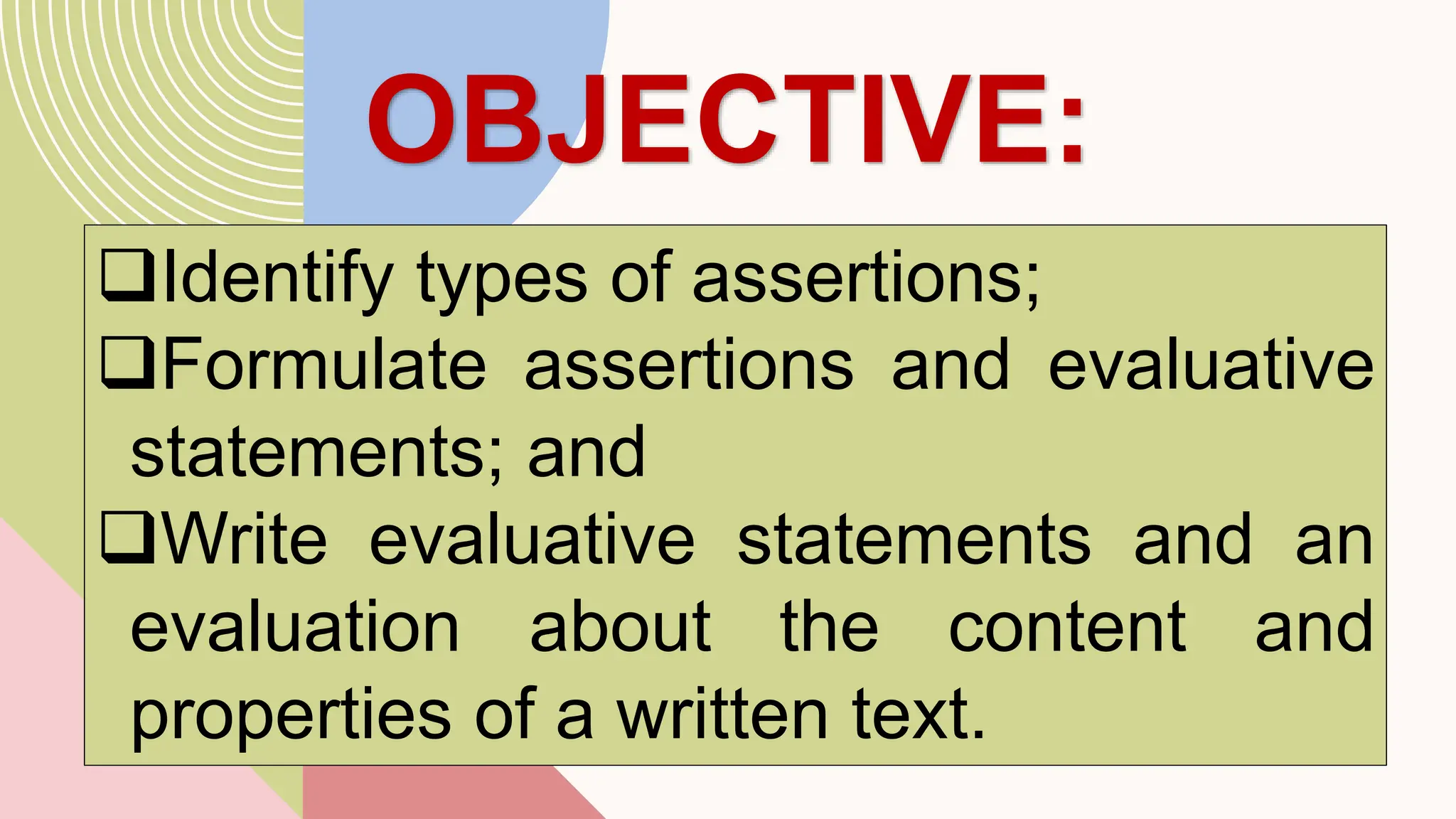 Module 6 Evaluative Statement Pptx Orosio Pptx