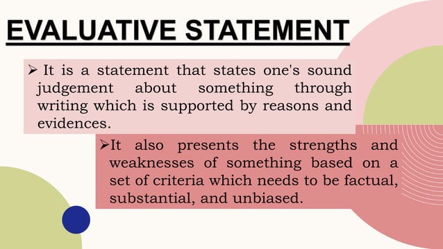 Module 6 Evaluative Statement Pptx Orosio Pptx