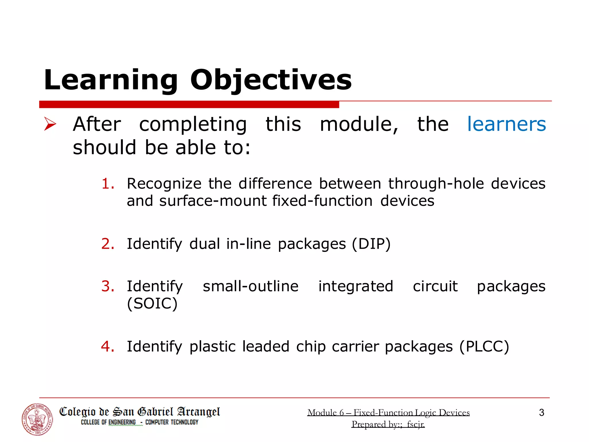 Module-6-Fixed-Function-Logic-Devices-PROF.pdf | Physics | Science