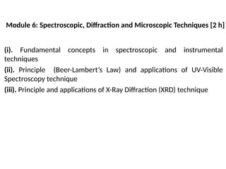 Module-6 - Spectroscopic and Diffraction Techniques-Loganathan.pptx