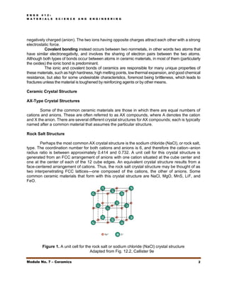 Module 7 - Ceramics, Structures and properties of ceramics | PDF ...