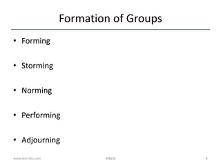 M&OB - Groups | PPT