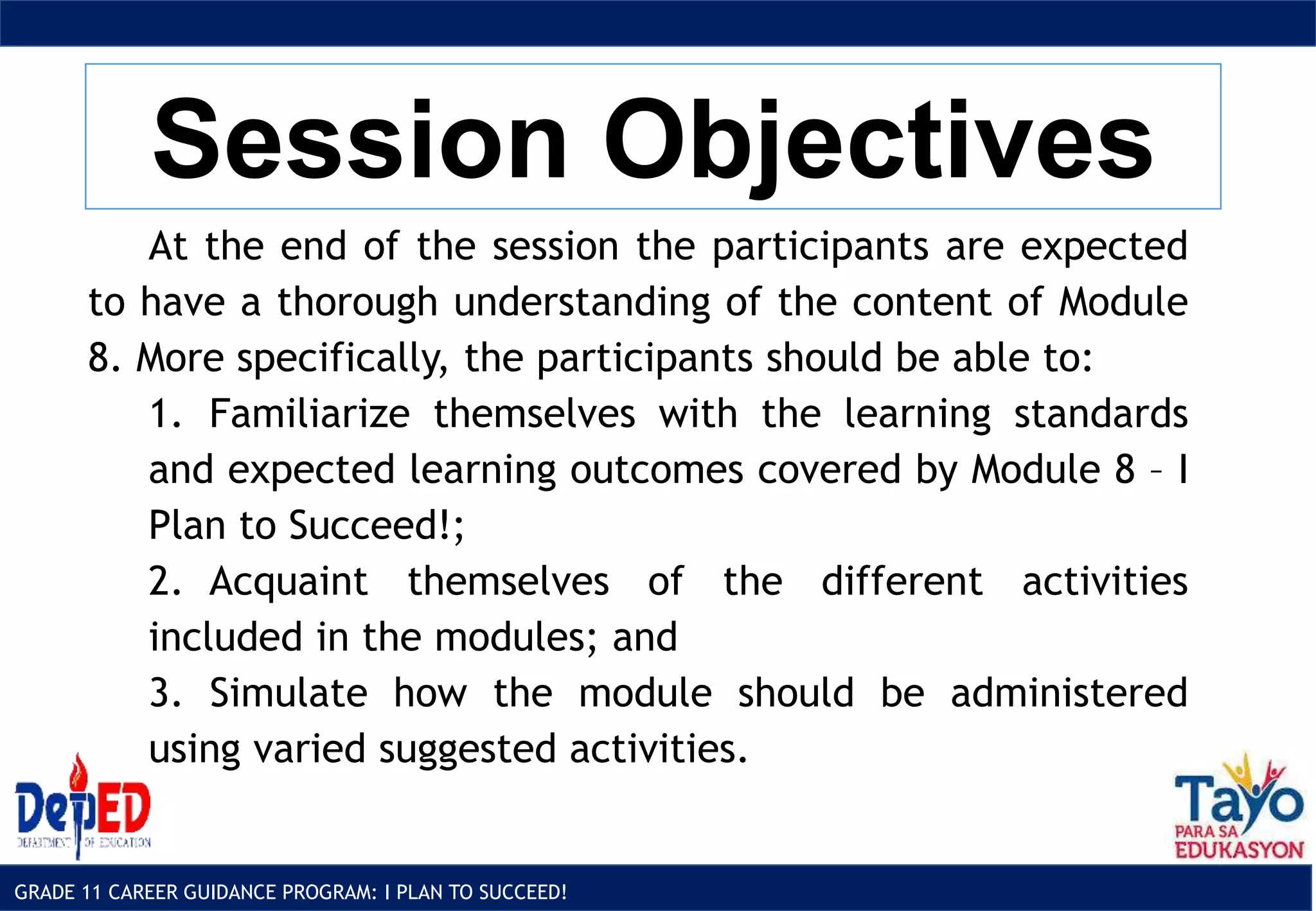 CGP Module 8: I Plan to Succeed! | PPTX