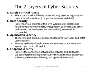 The 7 layers of cybersecurity and vulnerabilities | PPTX