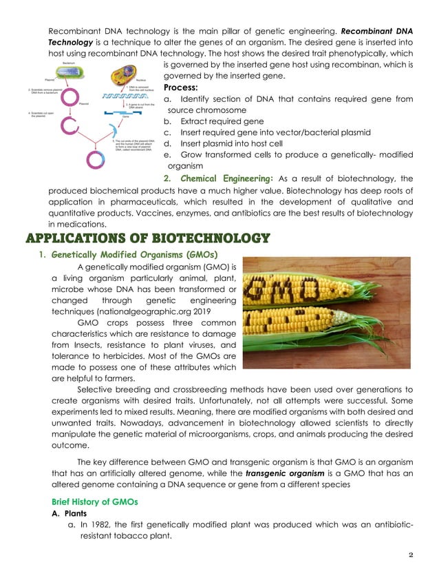 MODULE-9-Biotechnology, Genetically Modified Organisms, and Gene ...
