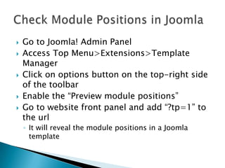 Modules and Components Introduction in Joomla! 2.5 | PPT