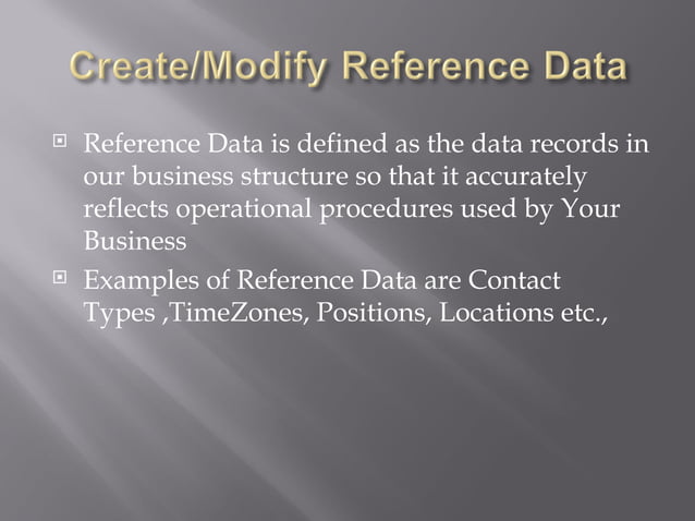 Module establish business data structure | PPT