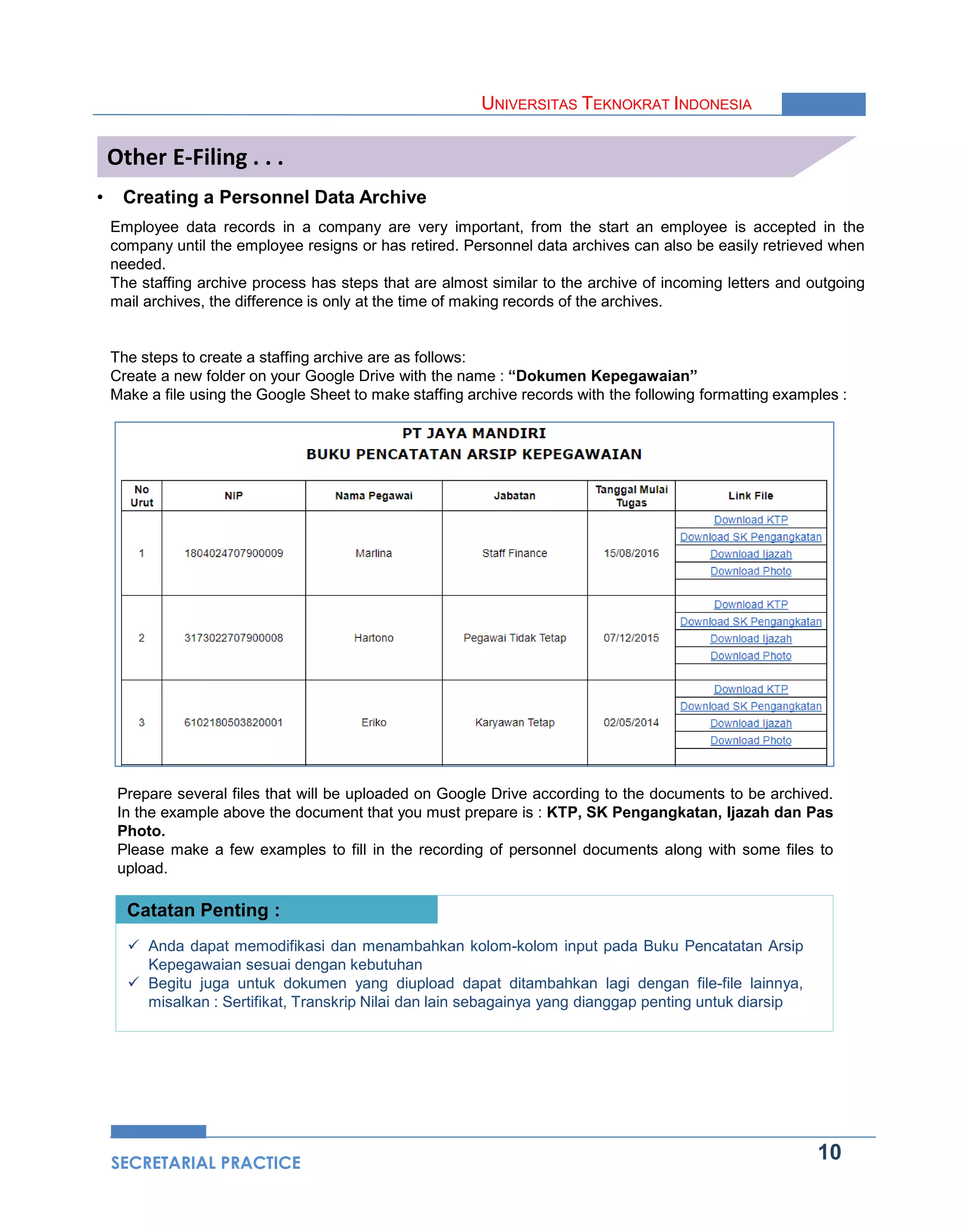 Modul e filing | PDF