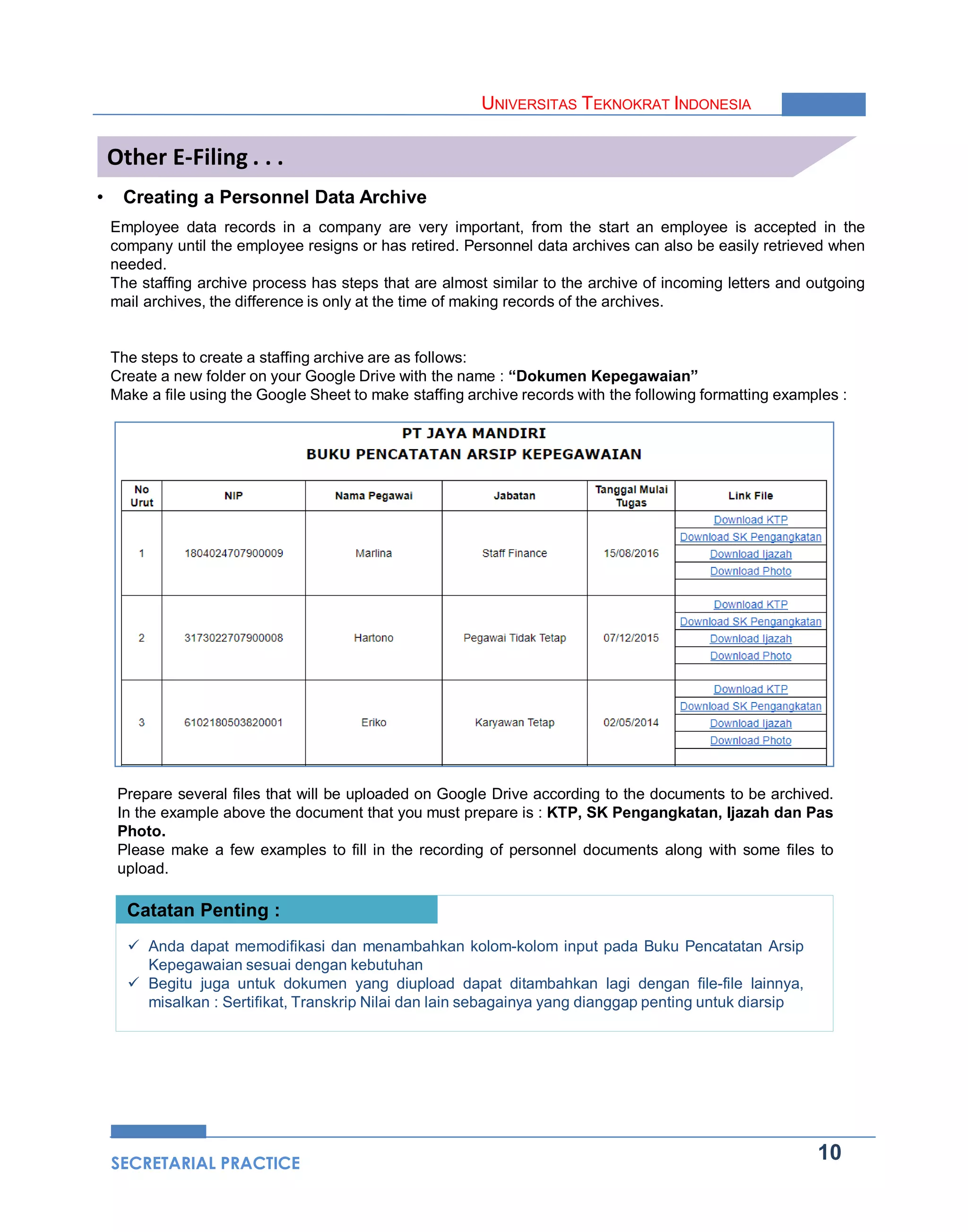 Modul e filing | PDF