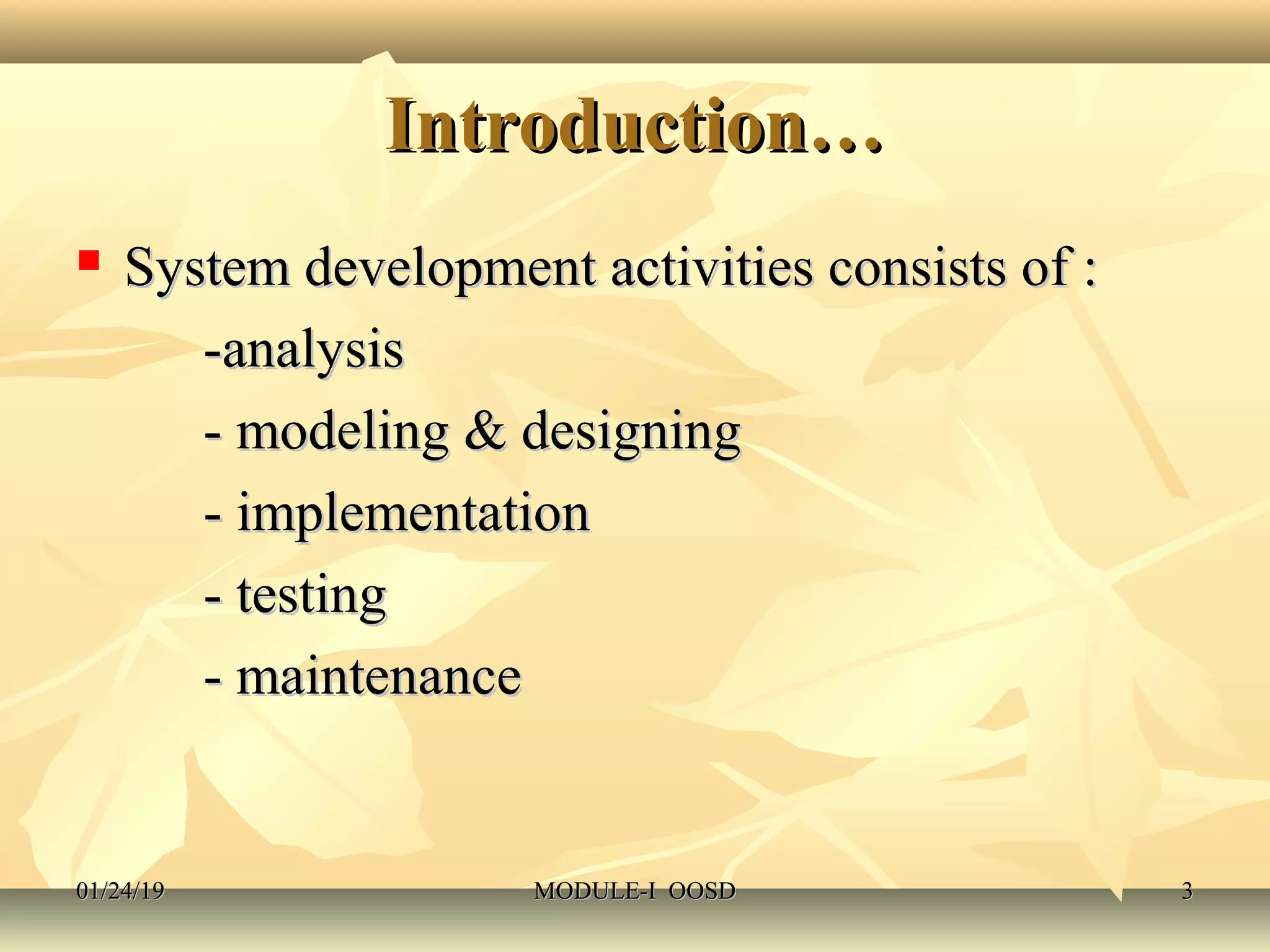 Object Oriented System Design | PPT Object Oriented System Design | PPT