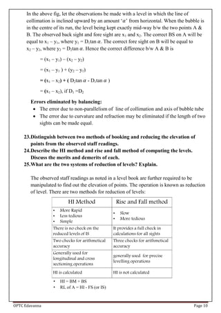 Surveying - Module iii-levelling only note | PDF