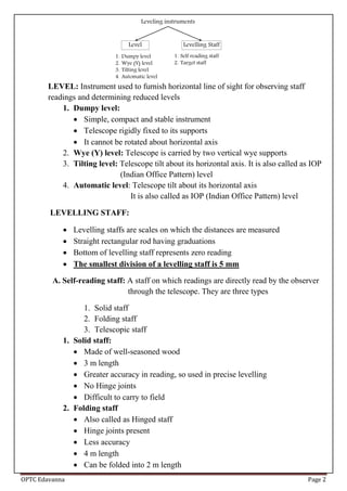 Surveying - Module iii-levelling only note | PDF